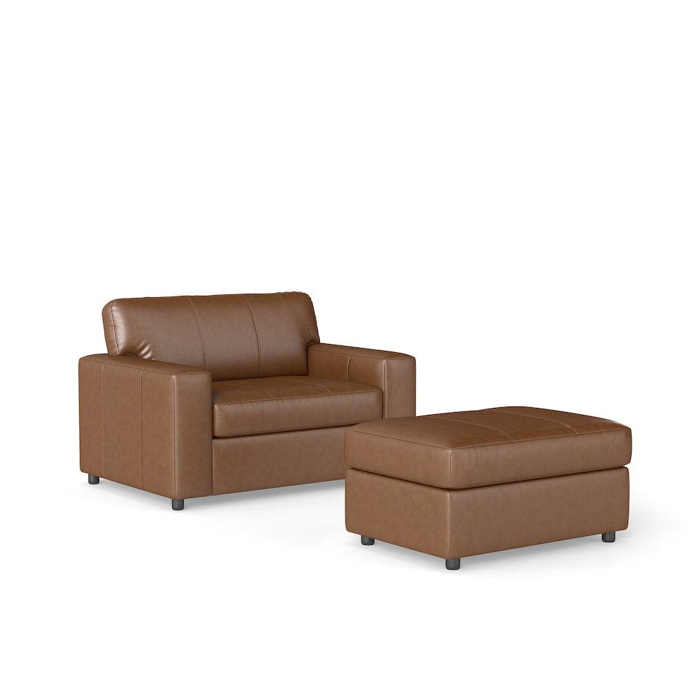Roundhill Furniture Sakan Leather Upholstered 2-Piece Living Room Set ...