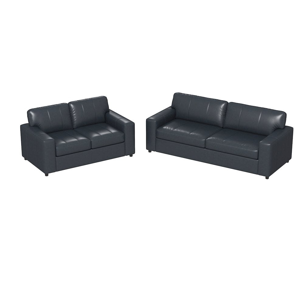 Roundhill Furniture Sakan Leather Upholstered 2-Piece Living Room Set ...