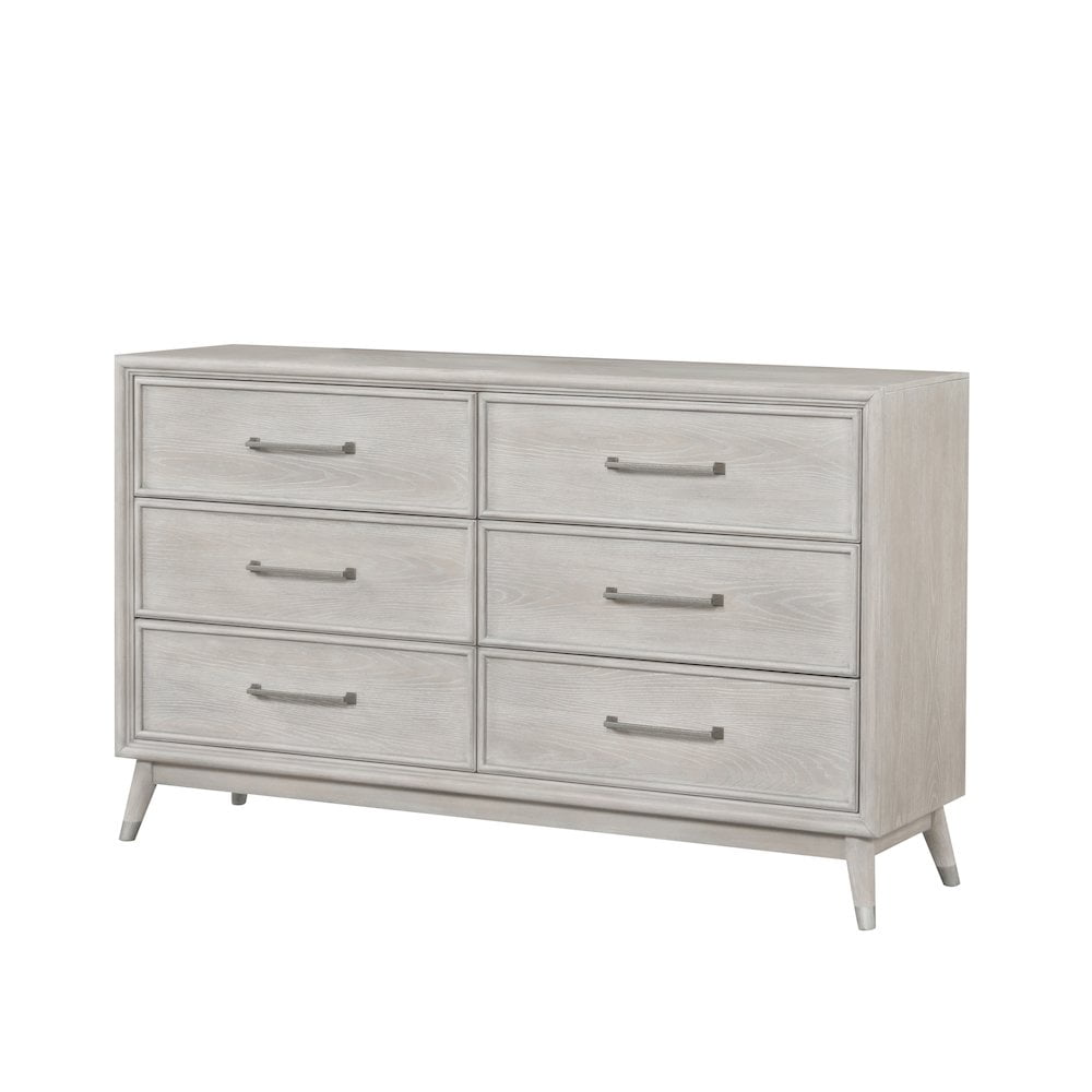 Roundhill Furniture Seluna 6-Drawer Bedroom Dresser, Gray Oak Finish ...
