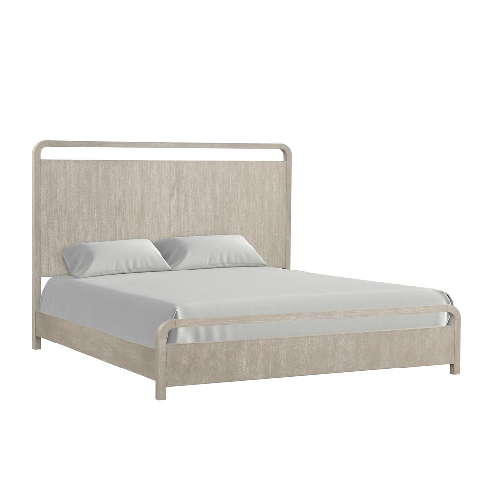 Roundhill Furniture Tavari Wood Panel Bed, Light Gray Finish, King ...