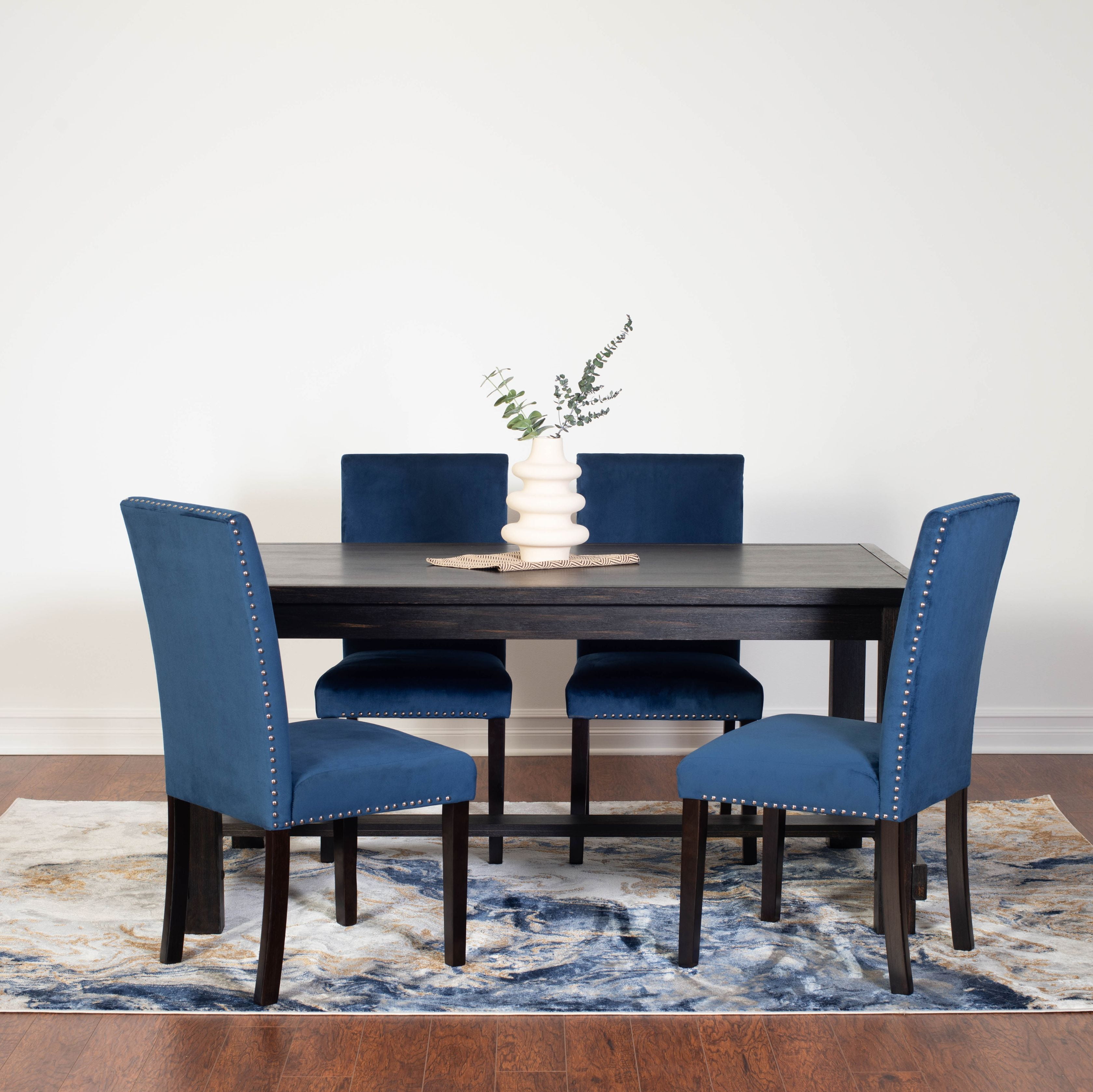 Roundhill Furniture Vanzo Contemporary 5-Piece Dining Set, Dining Table ...