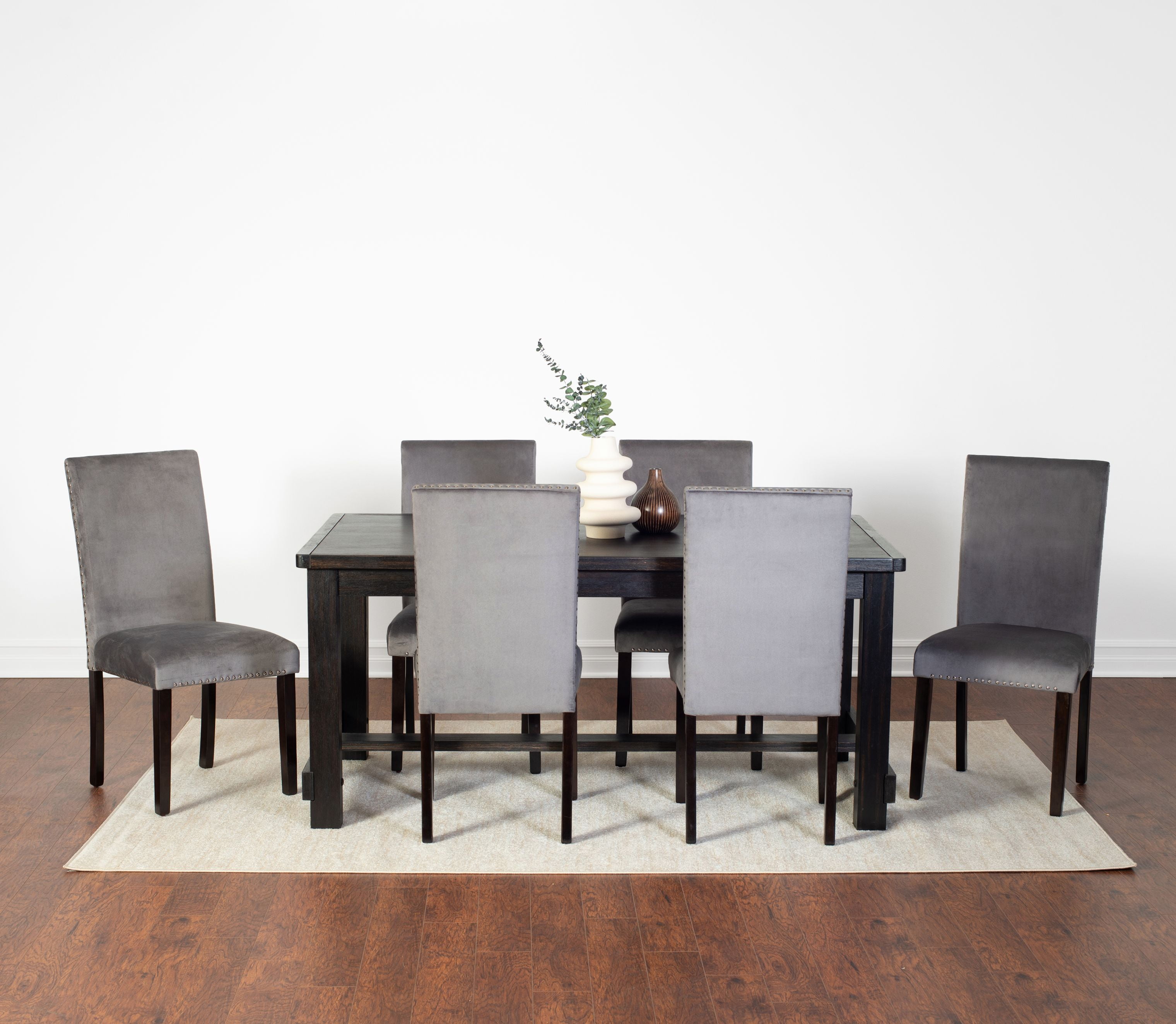 Roundhill Furniture Vanzo Contemporary 7-Piece Dining Set, Dining Table ...