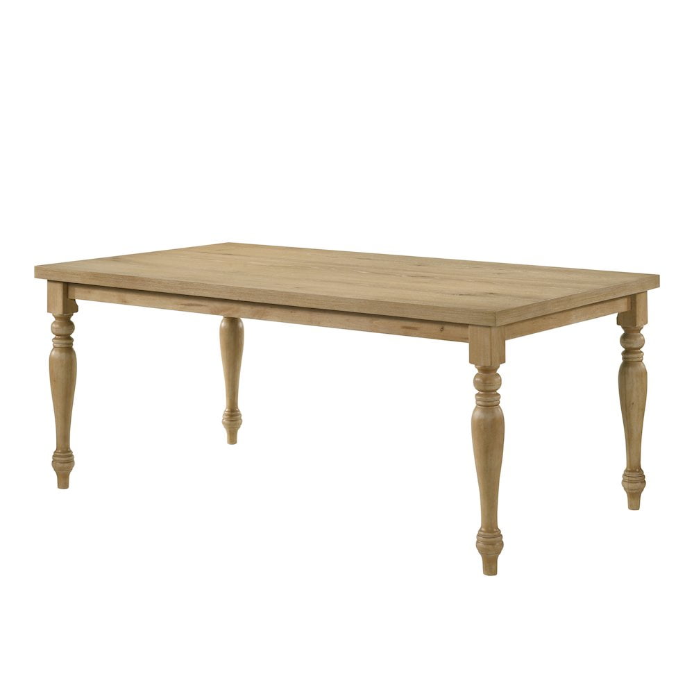 Roundhill Furniture Verta Solid Wood Leg Dining Table with Oak Veneer ...