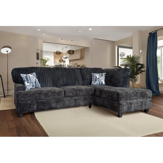 Roundhill Furniture Nexus Wide Wale Corduroy Living Room L-shape ...