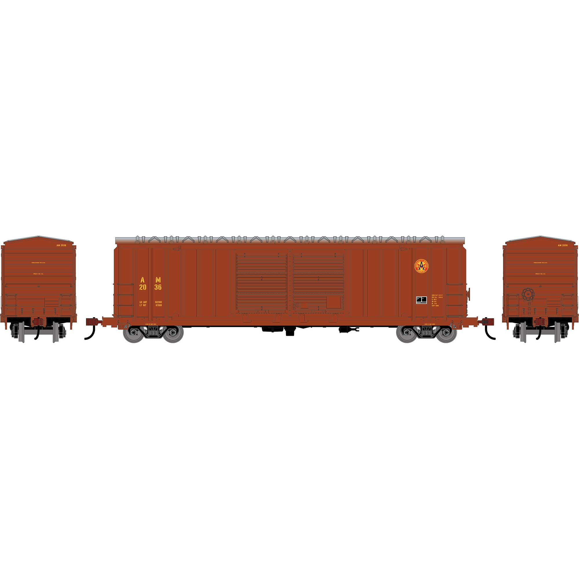 Roundhouse HO RND 50' FMC 5283 Double Door Box Car AM #2036 RND-1372 ...