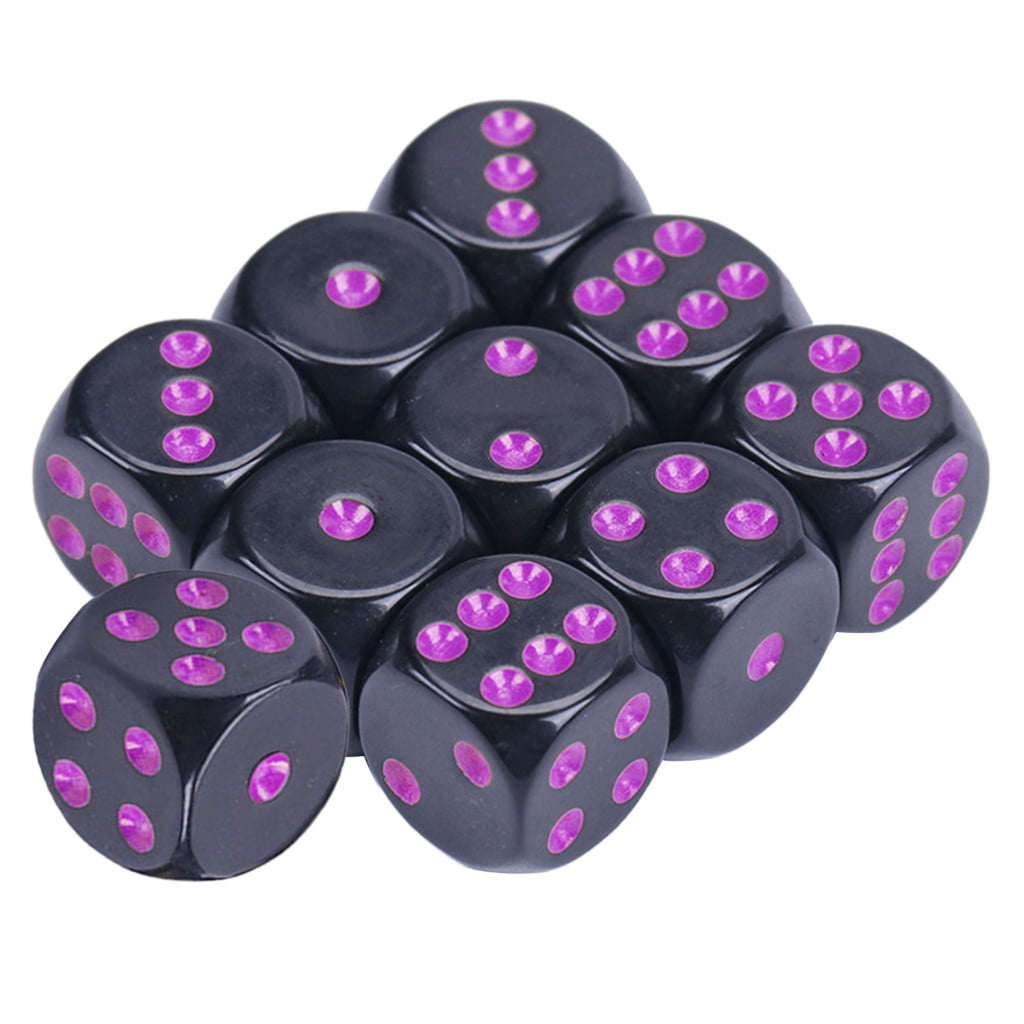 Rounds Corner 16mm Dices Cubes Number Dots Acrylic 6 Sided Educational ...