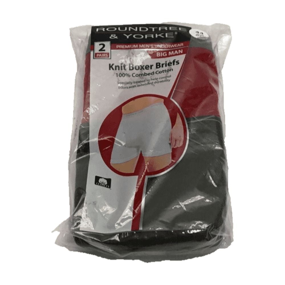 Roundtree and Yorke Men's 2-Pack Assorted Boxer Briefs Green/Red 52 Big Man - Walmart.com