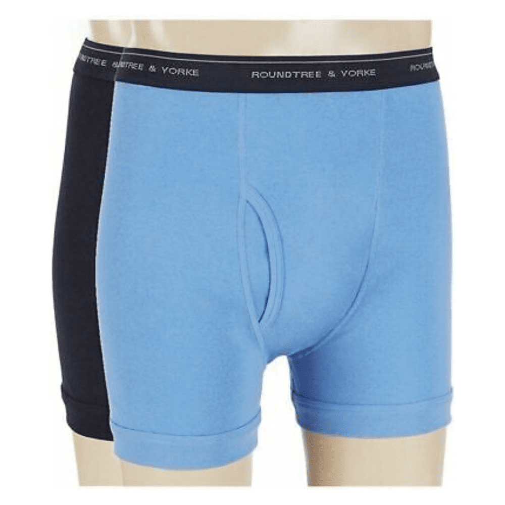 Roundtree and Yorke Men's 2-Pack Assorted Knit Boxer Briefs Blue/Navy 32 - Walmart.com