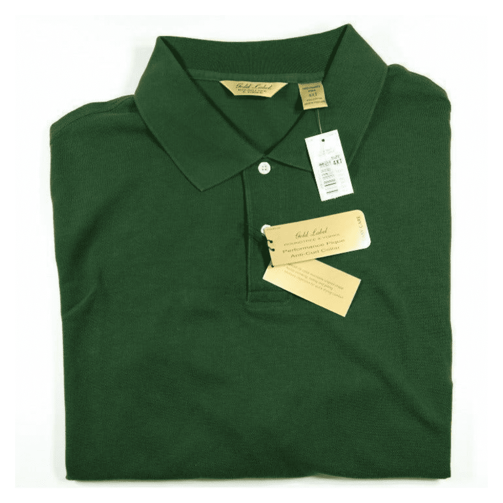 Roundtree and Yorke Men's Short-Sleeve Green-Hthr Polo, XL - Walmart.com
