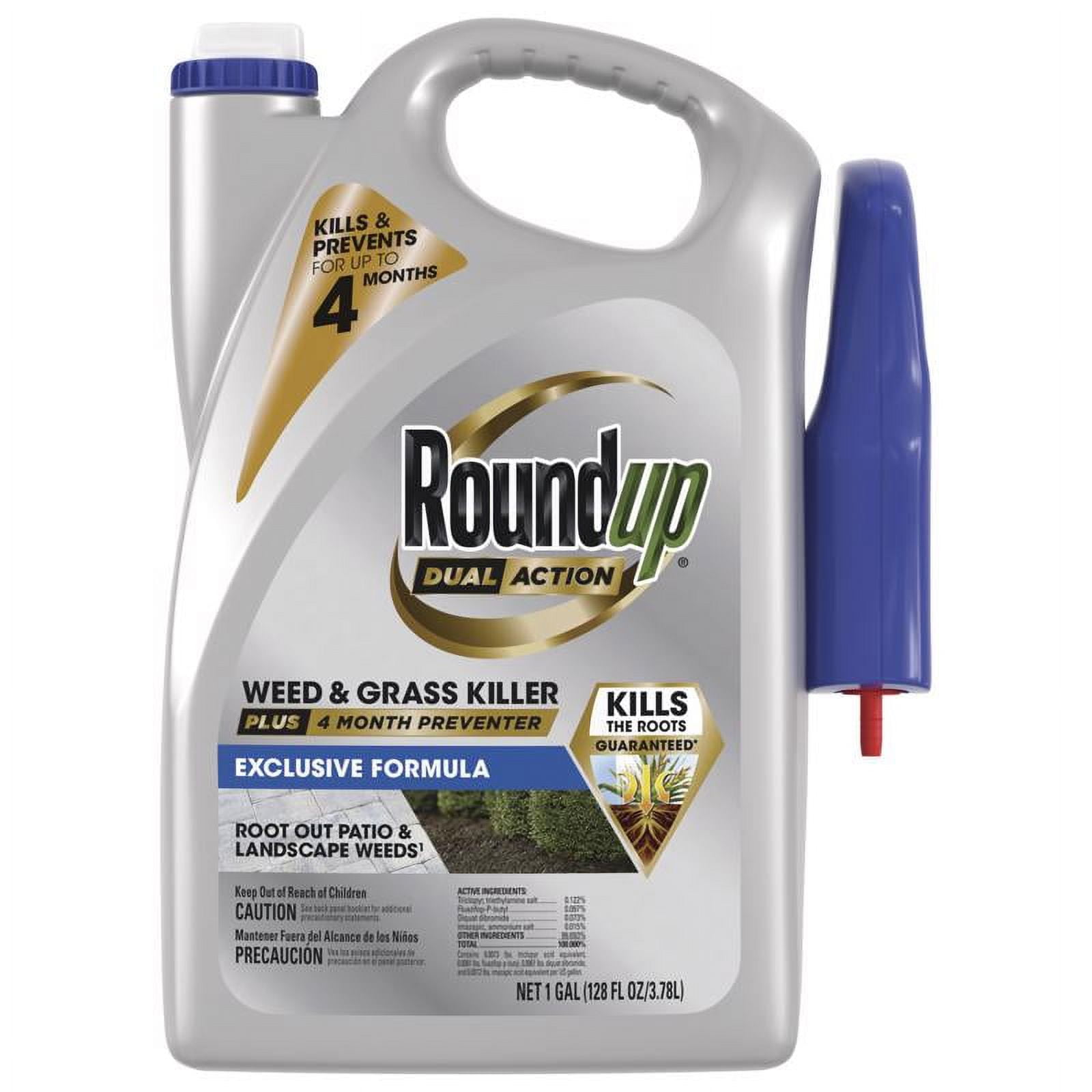 Roundup Fast Action Lawn Weed & Grass Killer + 4 Month Preventer, RTU ...