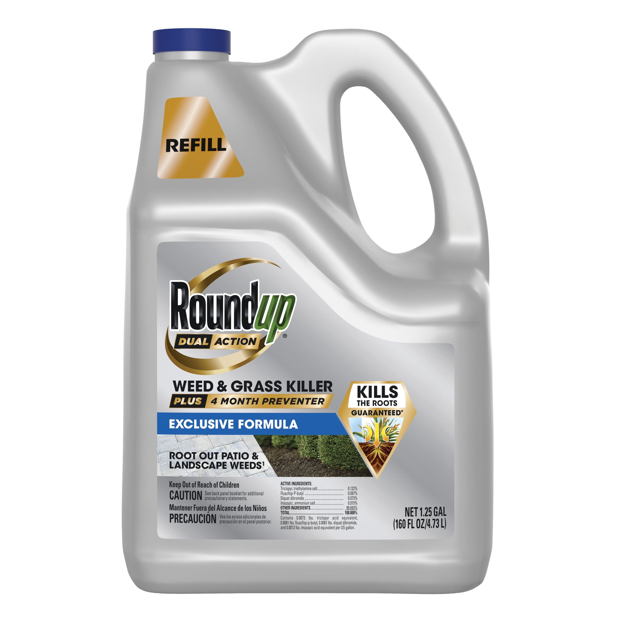 Roundup Weed & Grass Killer Plus 4 Month Preventer, Dual Action, 1.25 ...