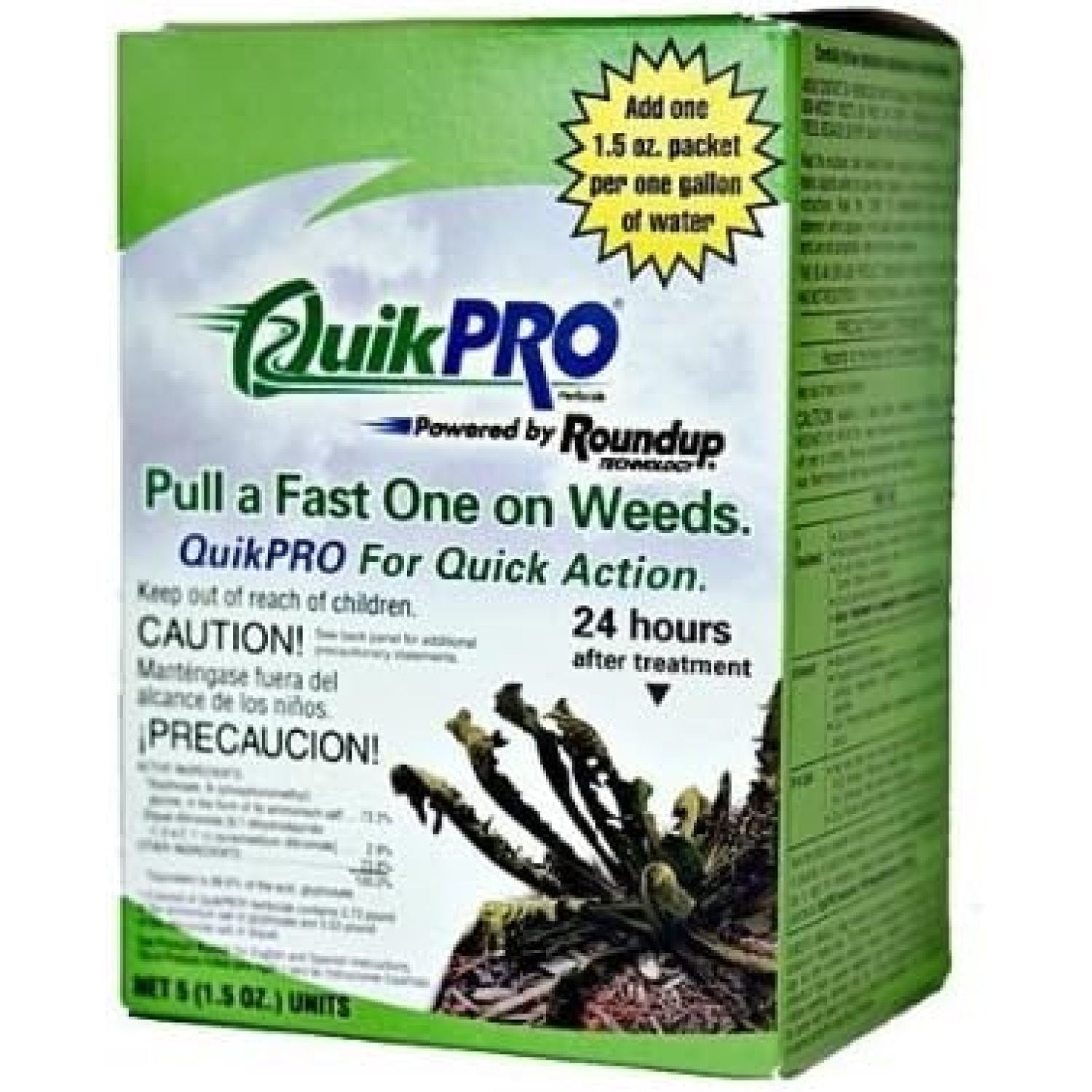 Roundup QuikPRO Non-Selective Herbicide, 5 (1.5-Ounce) Packets ...