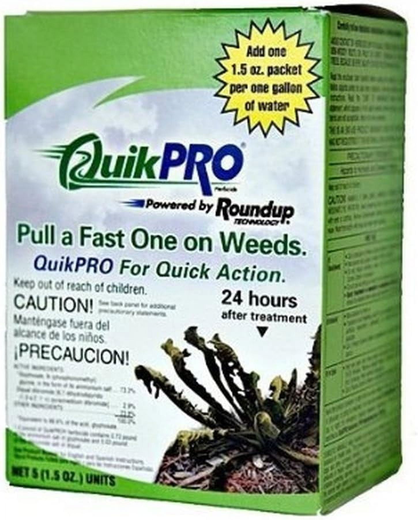 Roundup QuikPRO Non-Selective Herbicide BOX (5 X 1.5 OZ PACKS ...