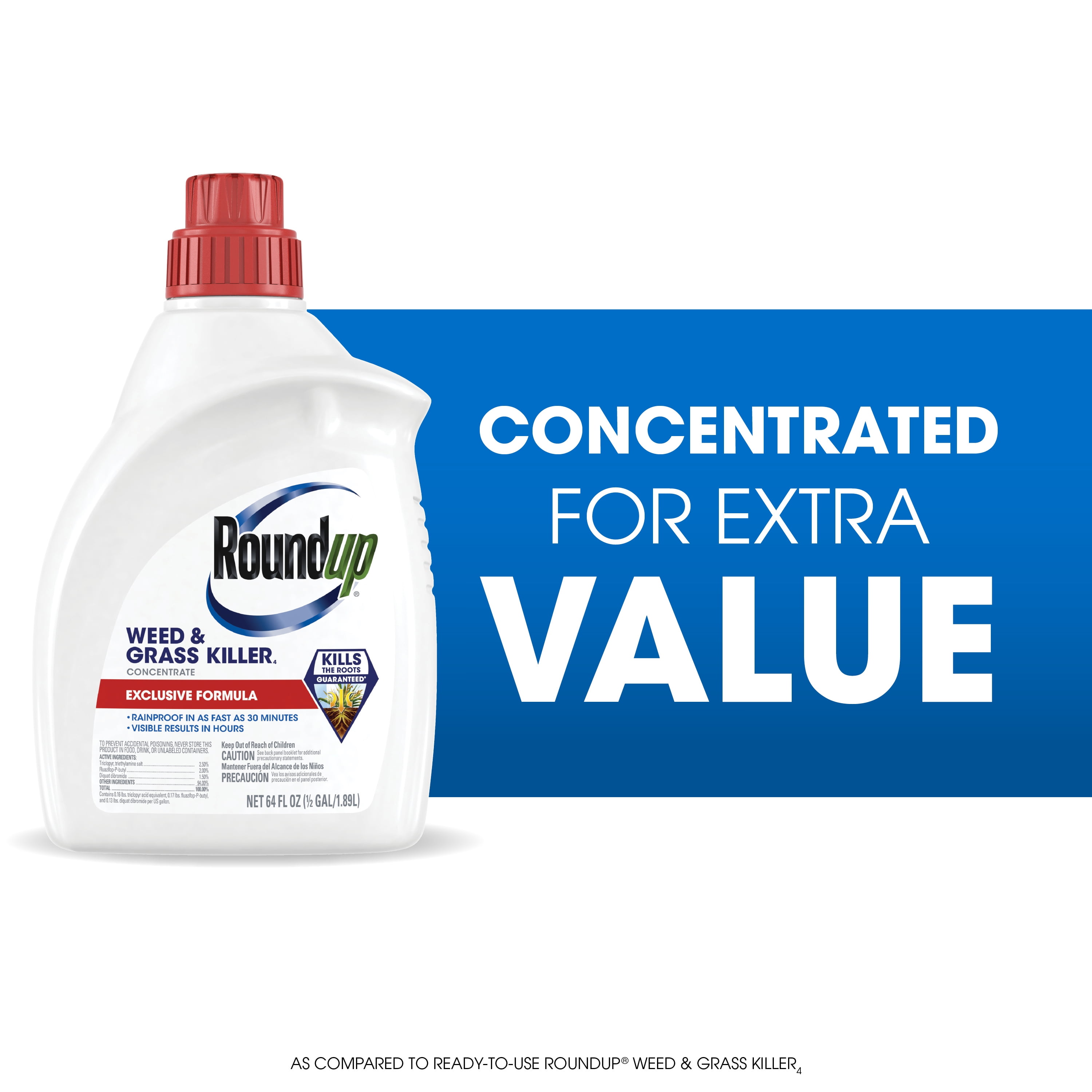 Roundup Weed & Grass Killer₄ Concentrate, Use In Flower Beds and other ...