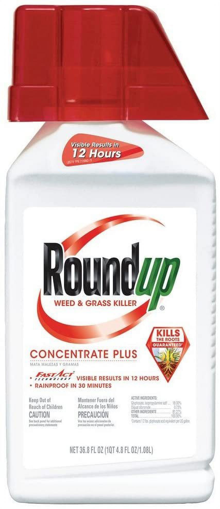 Roundup Weed and Grass Concentrate Plus Killer Case of 12, 36.8 oz ...