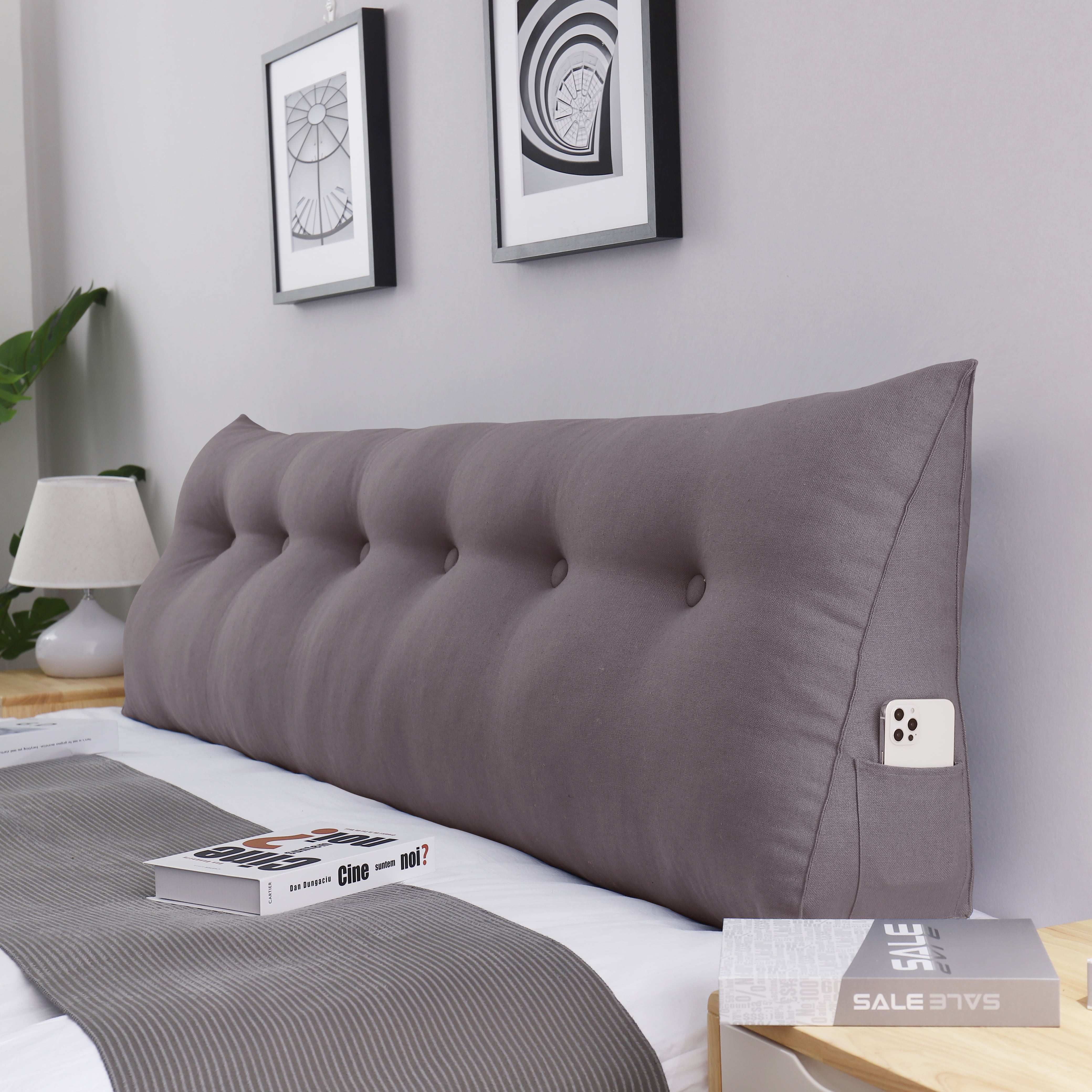 Rounuo Couch Triangle Head Rest Back Support Bed Wedge Pillow, Large ...