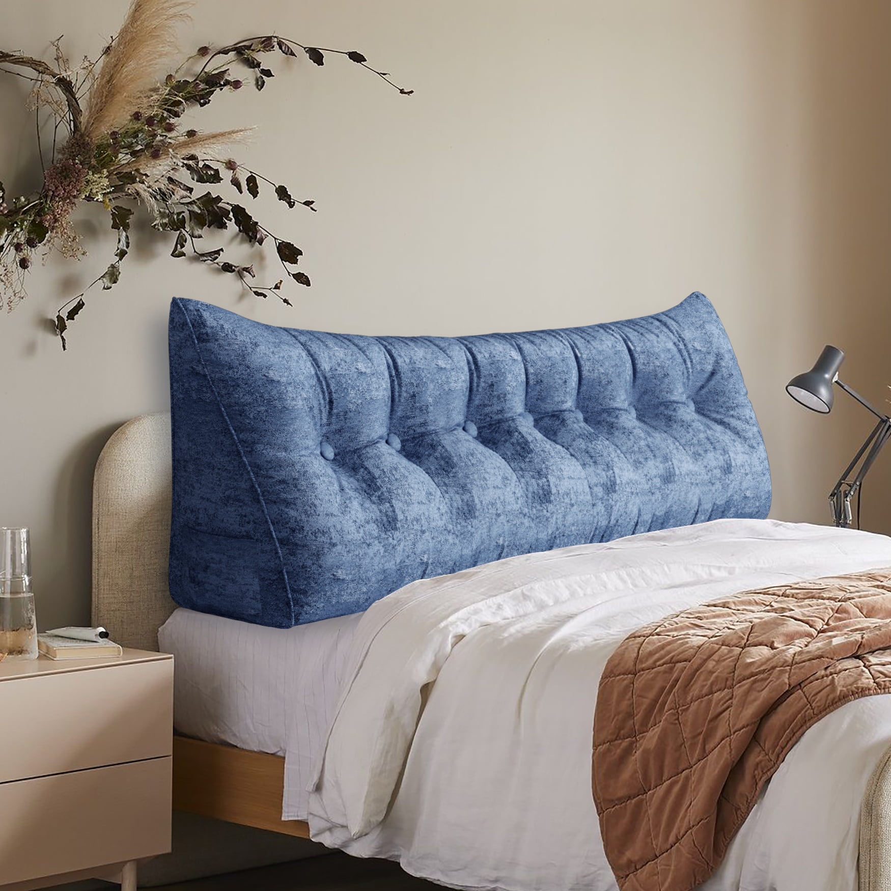 Rounuo Triangle Reading Pillow King Size XXL Wedge Headboard Extra ...