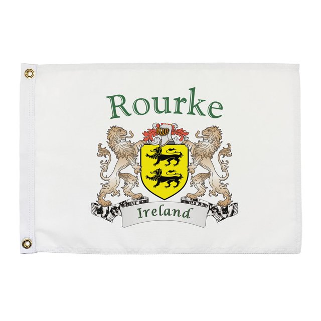 Rourke Irish Coat of Arms Small White Flag - 16"x10.5" inches - Walmart.com