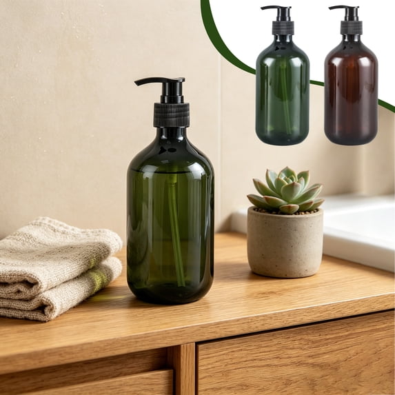 Rourlinge 500ml PET Foaming Soap Dispenser Bottle Round Boston Pump ...