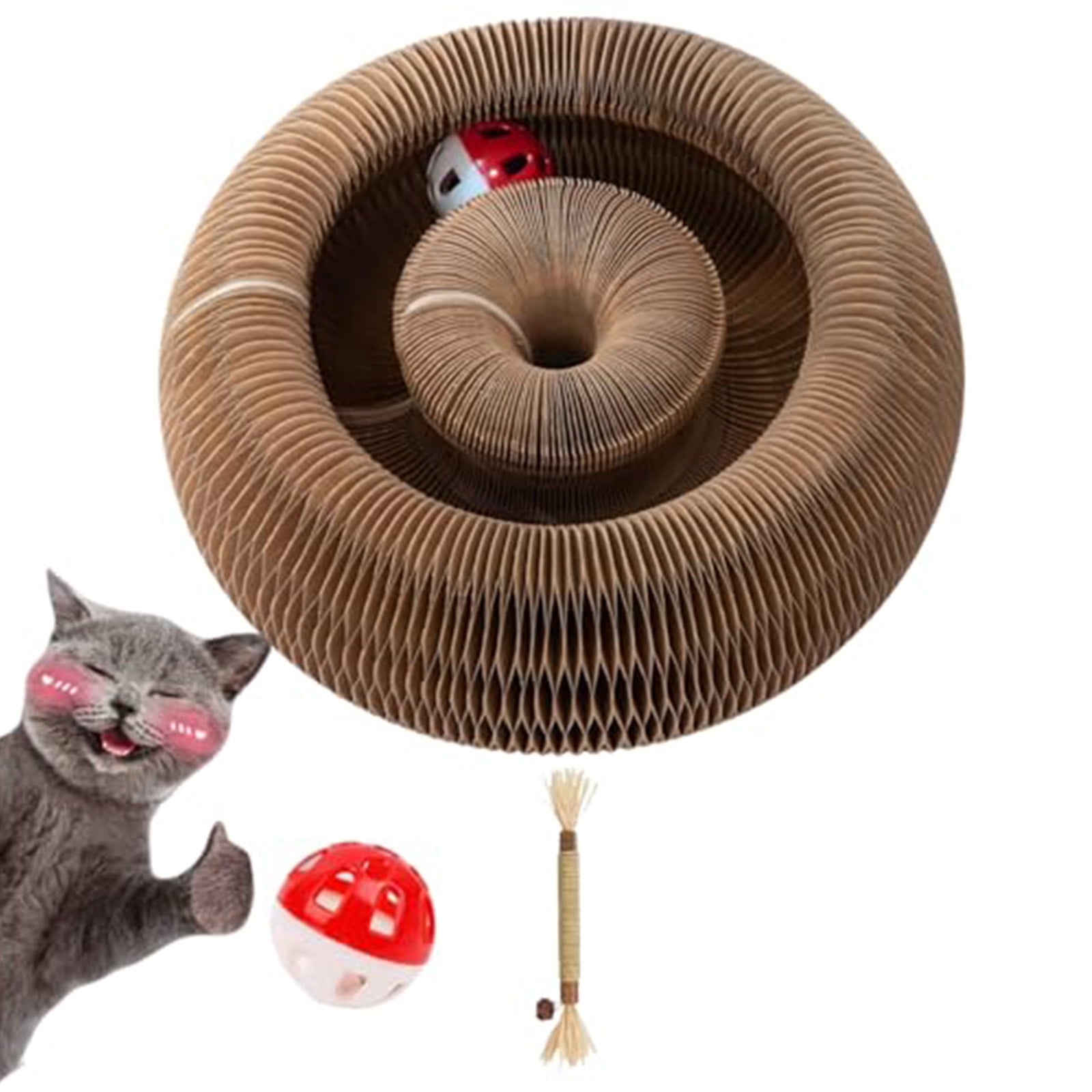 Rourlinge Cat Scratching Pad Foldable Magnetic Corrugated Paper ...