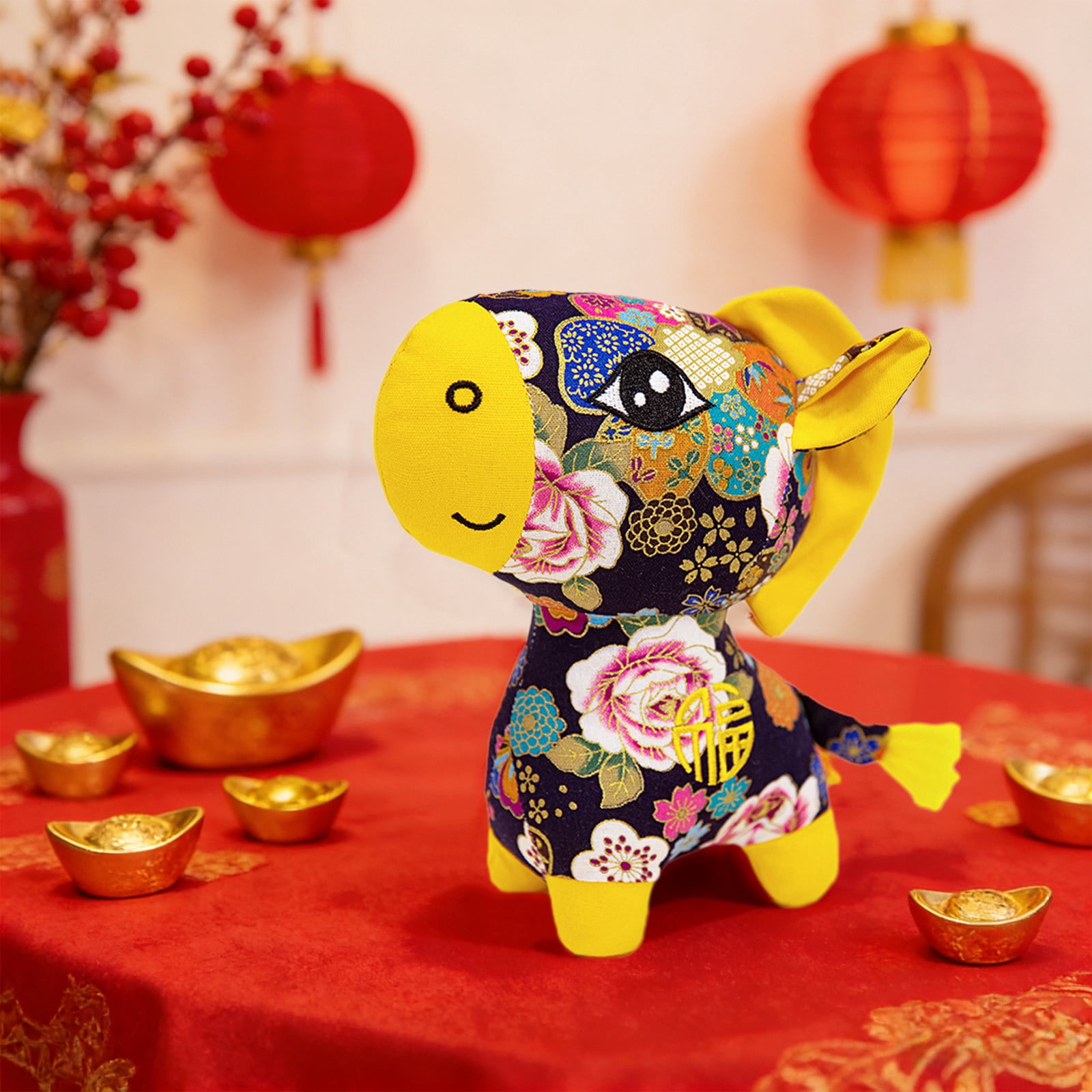 Rourlinge Year of 2026 Horse Mascot Statue Chinese New Year Horse Plush ...