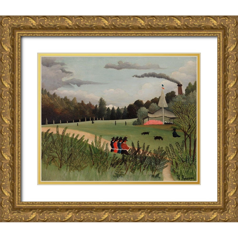 Rousseau, Henri 14x12 Gold Ornate Wood Framed with Double Matting ...