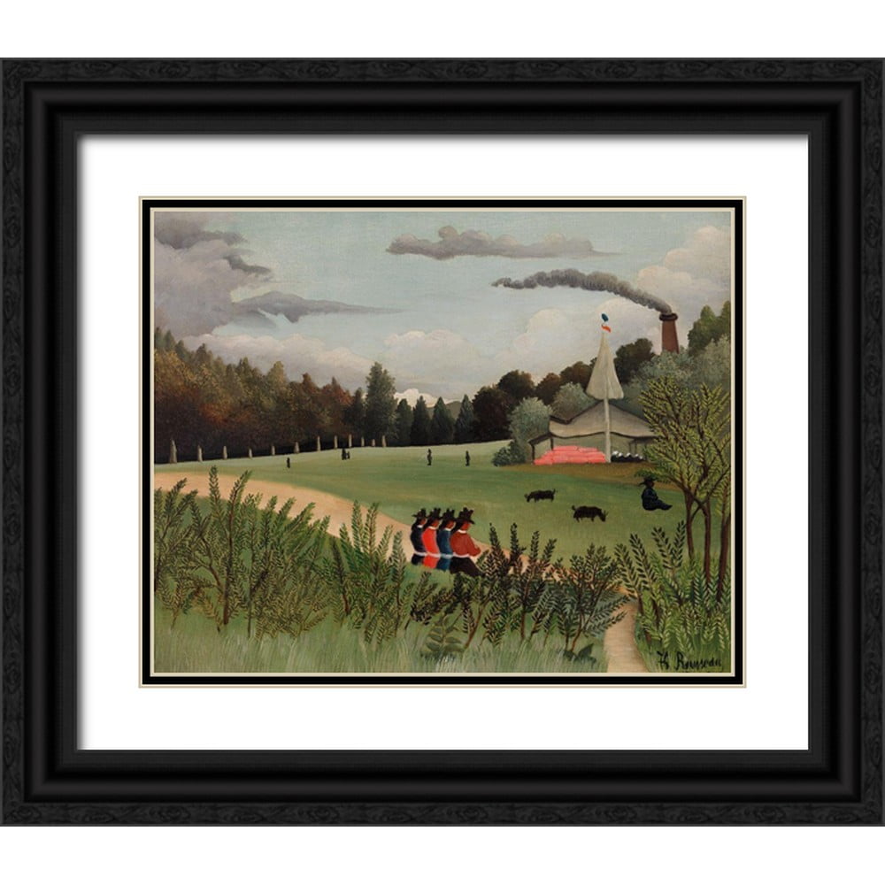 Rousseau, Henri 32x26 Black Ornate Wood Framed with Double Matting ...