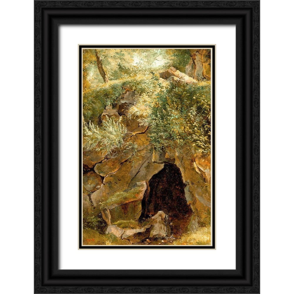 Rousseau, Pierre Etienne Theodore 11x14 Black Ornate Wood Framed with ...