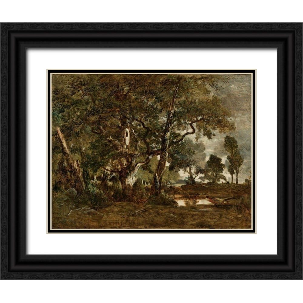 Rousseau, Theodore 14x12 Black Ornate Wood Framed with Double Matting ...