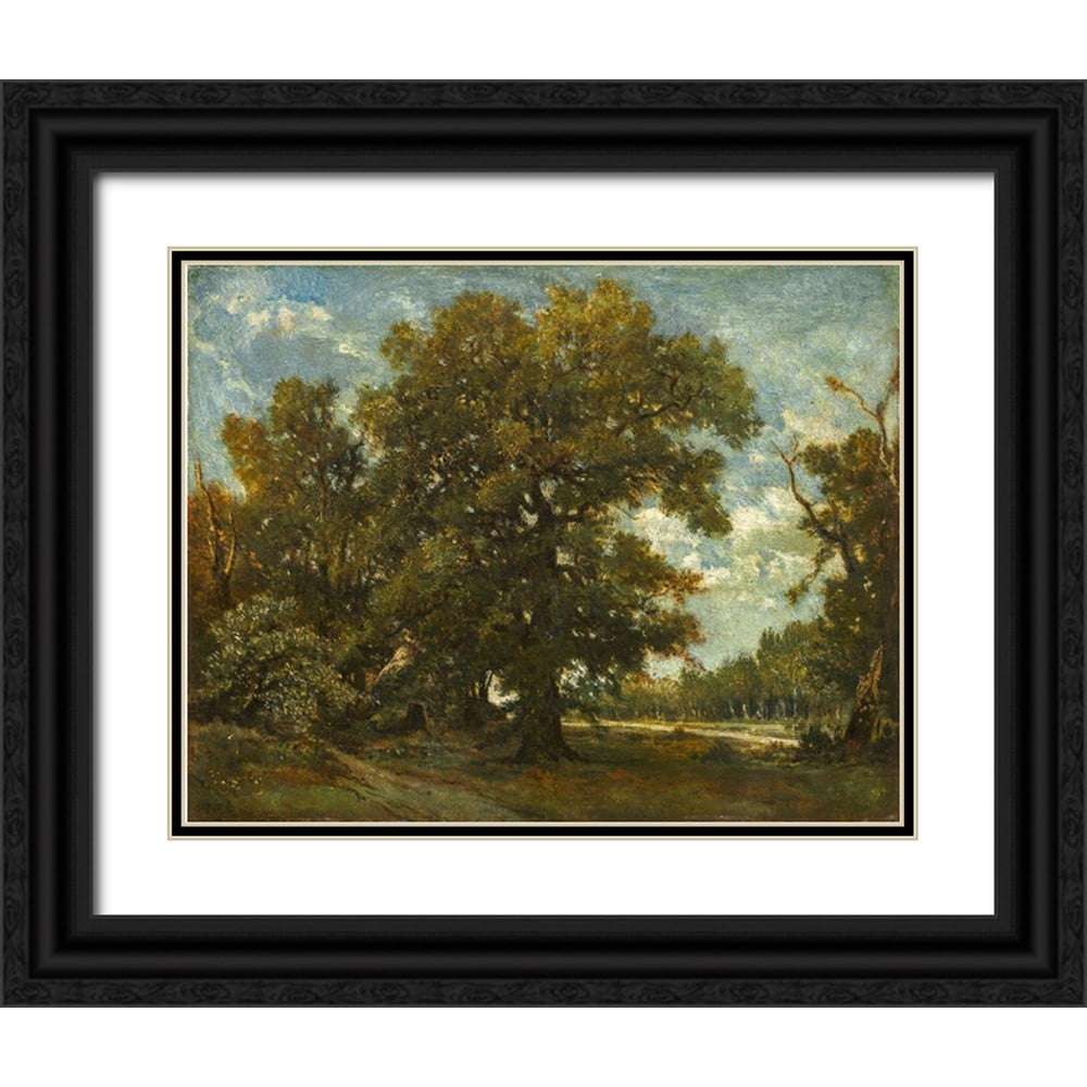 Rousseau, Theodore 14x12 Black Ornate Wood Framed with Double Matting ...