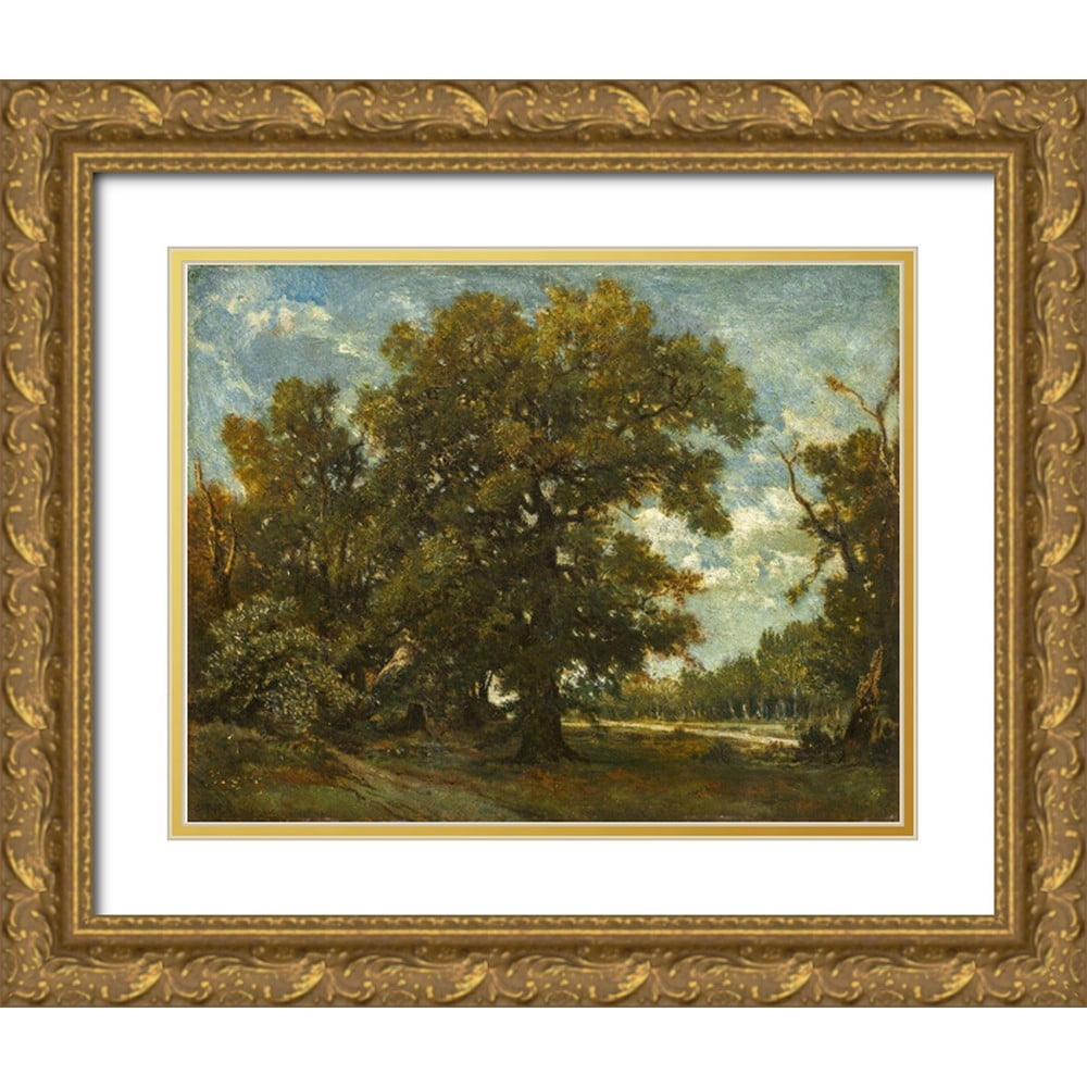 Rousseau, Theodore 14x12 Gold Ornate Wood Framed with Double Matting ...