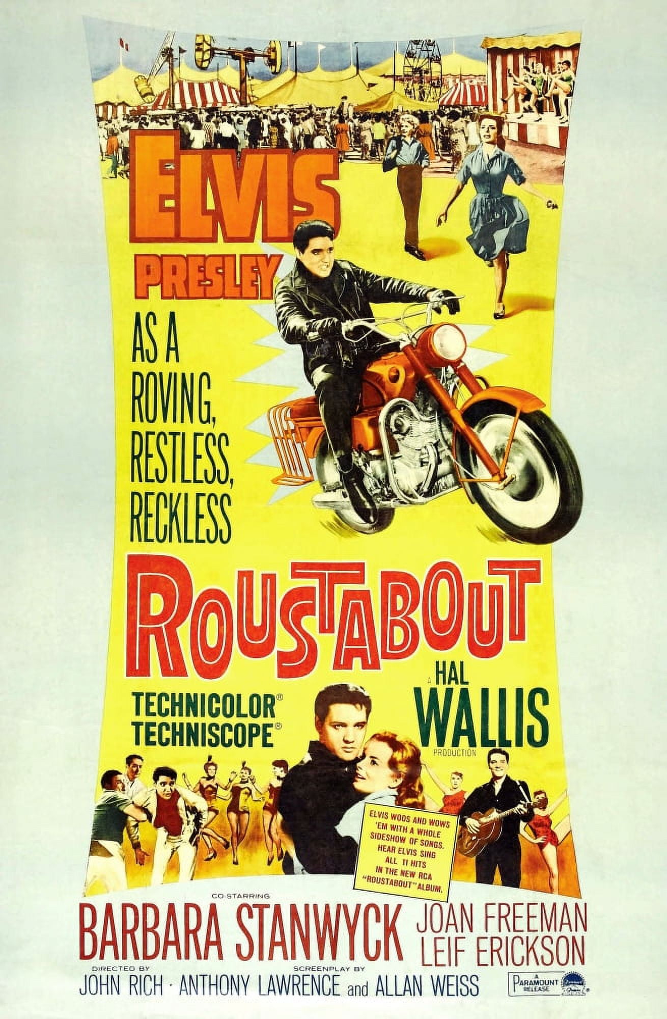 Roustabout Elvis Presley (On Motorcycle); Bottom Center From Left ...