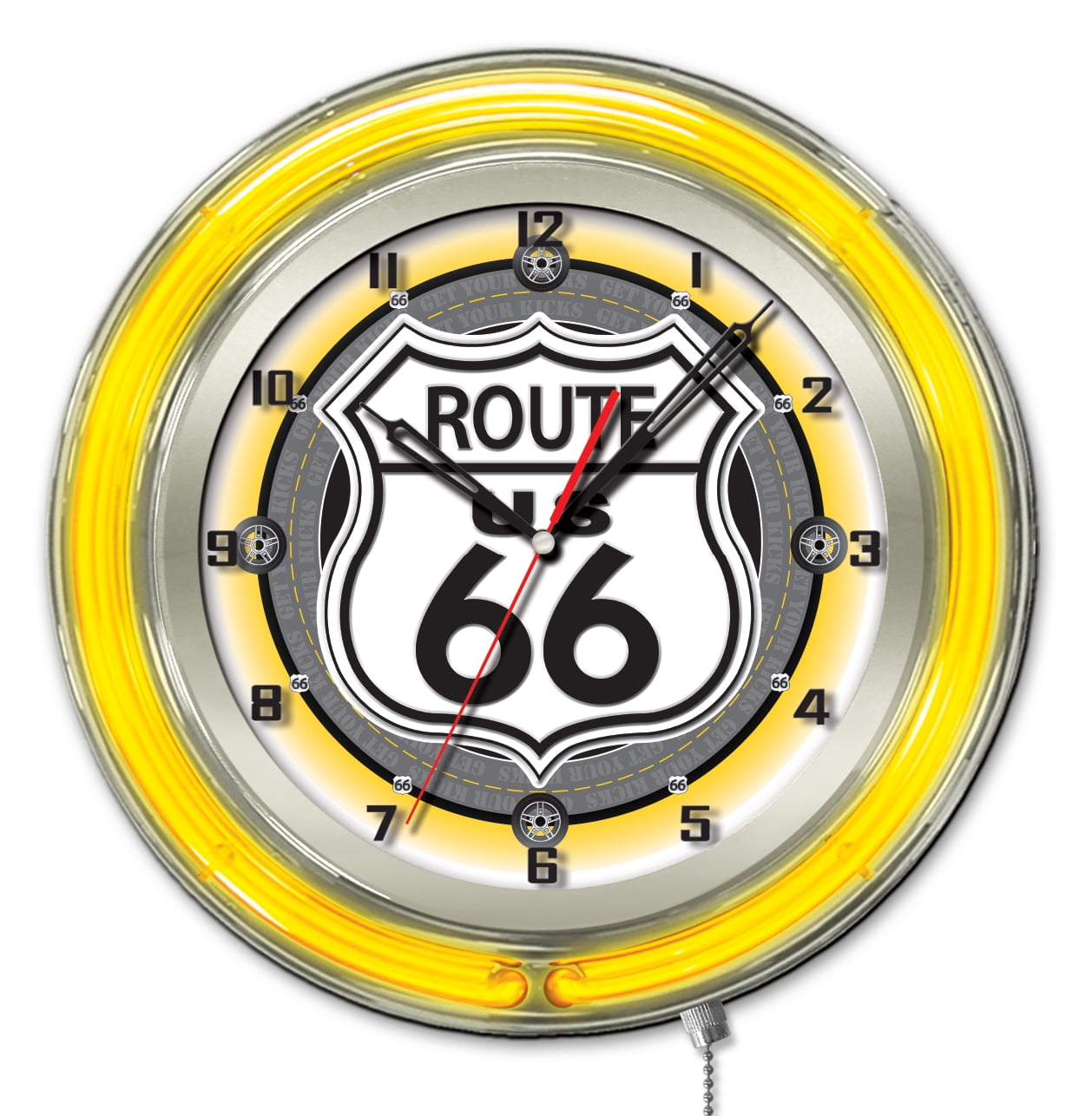 Route 66 19" Double Neon Wall Clock - Walmart.com