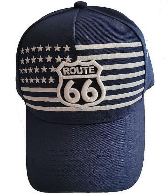 Route 66 26 Silver Stars Embroidered Baseball Caps - Navy Color - Uni ...