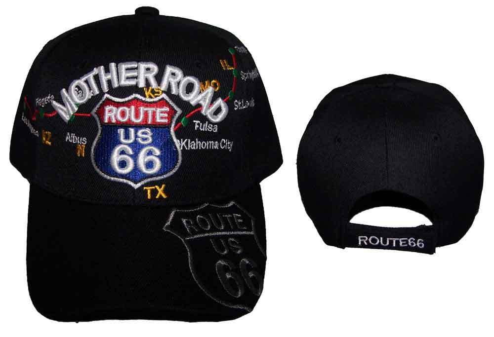 Route 66 Embroidered Baseball Caps .The Mother Road Map - Gifts (7508CV ...