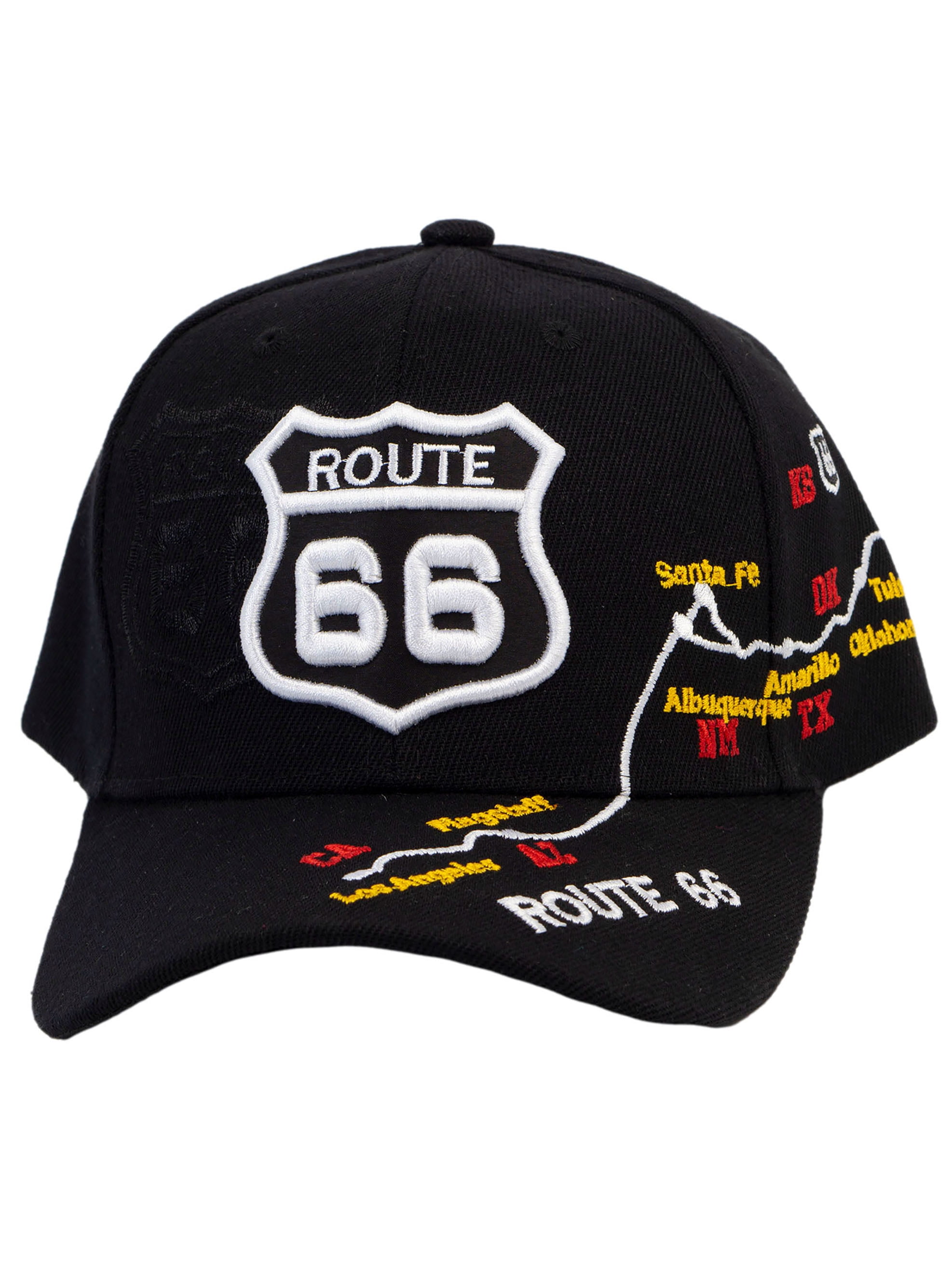 Route 66 Embroidered Hat – Classic Cap with Historic Highway Map Design ...