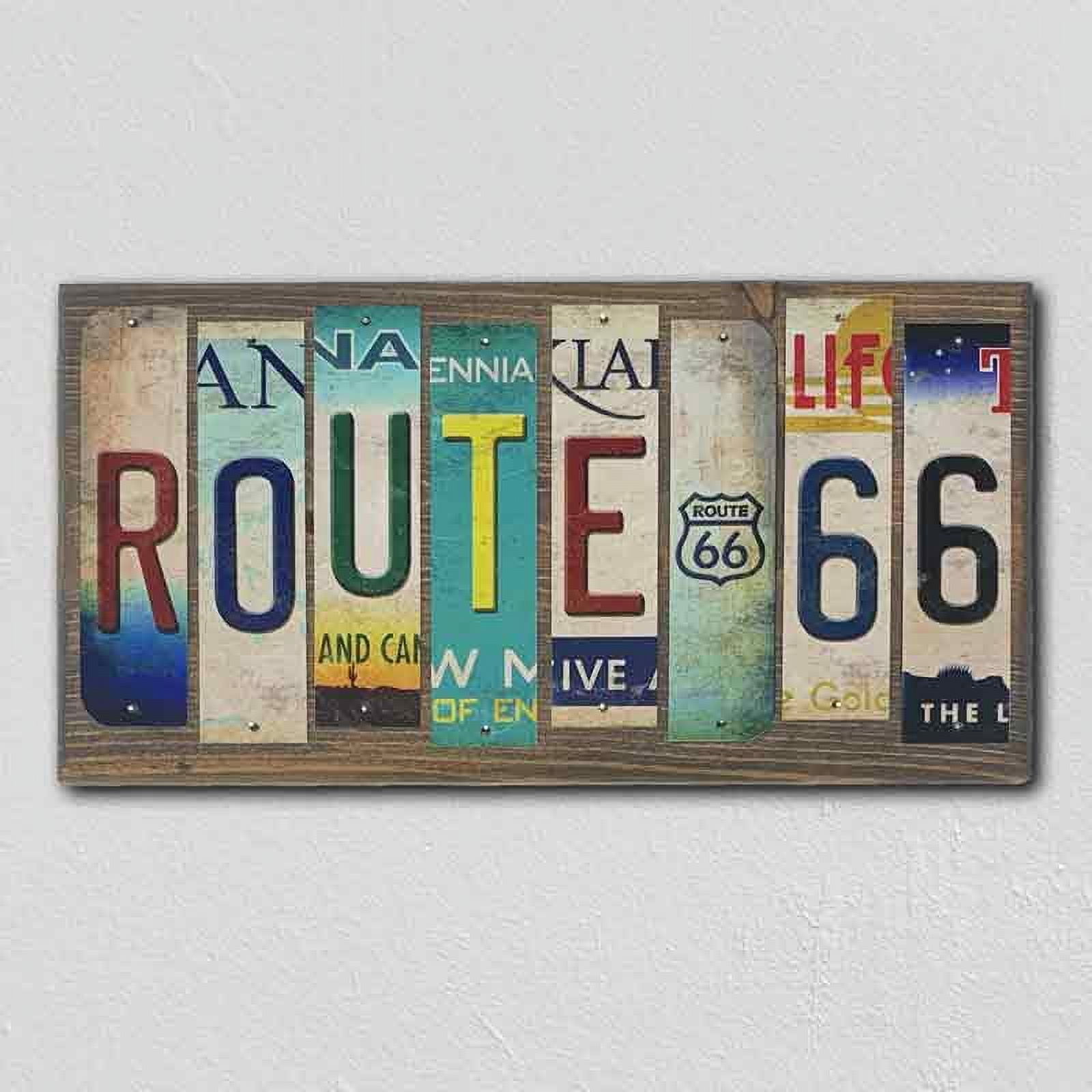 Route 66 License Plate Tag Strip Novelty Wood Sign WS-005 8" x ...