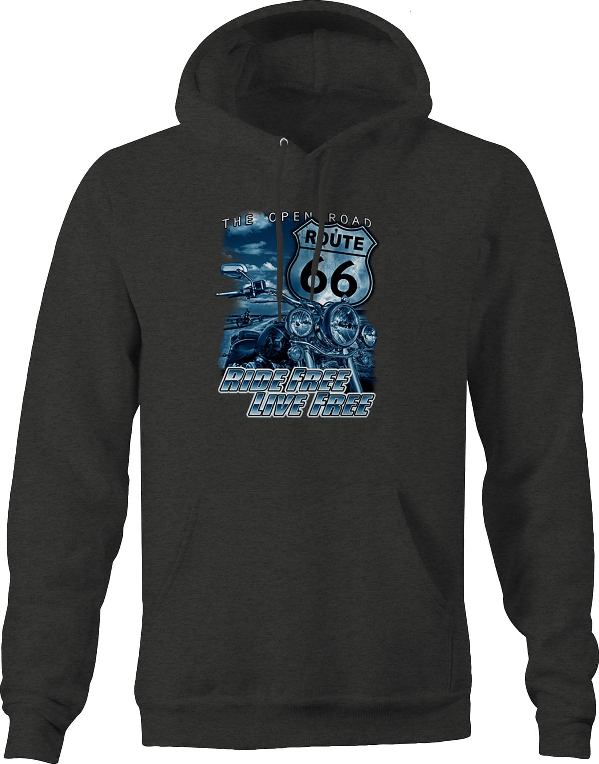 Route 66 Motorcycle Pullover Hoodie Medium Dark Gray - Walmart.com