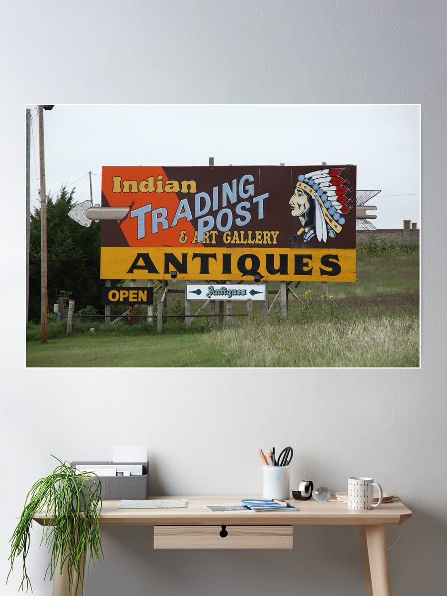 Route 66 - Oklahoma Trading Post Poster Wall Art, Modern Wall Decor For ...