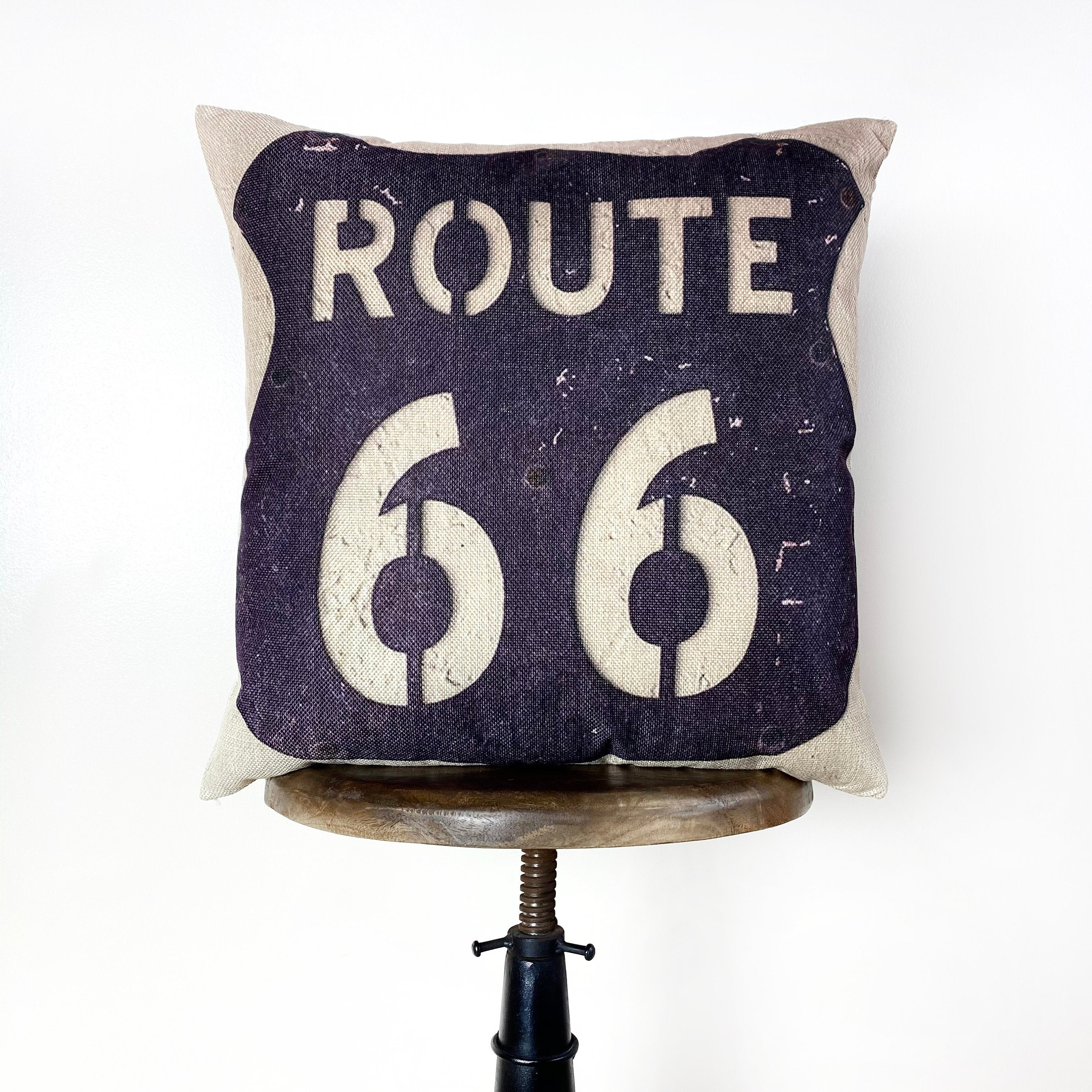 Route 66 Pillow Cover | Living Room Decor | Throw Pillow | Home Decor ...