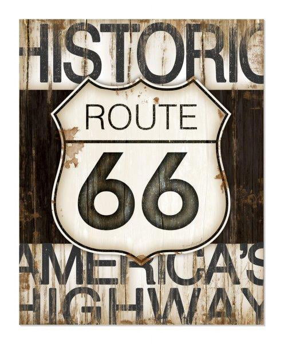 Route 66 Rustic Wood Wall Sign 12x15 - Walmart.com