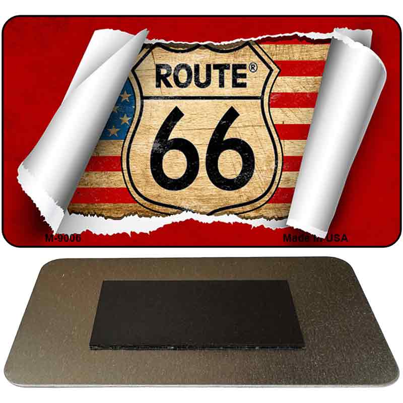 Route 66 Scroll Novelty Metal Magnet M-9006 3.5" x 2" Magnet (M ...