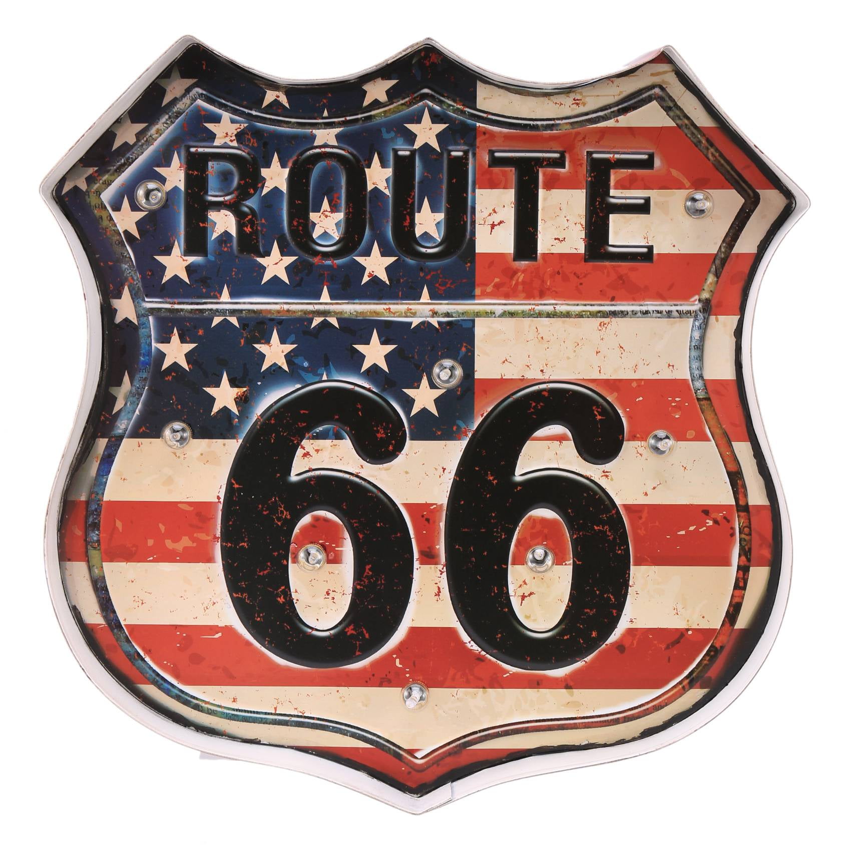 Route 66 Signs Pub Bar Decoration Led Metal Plate Neon Sign Light Home ...