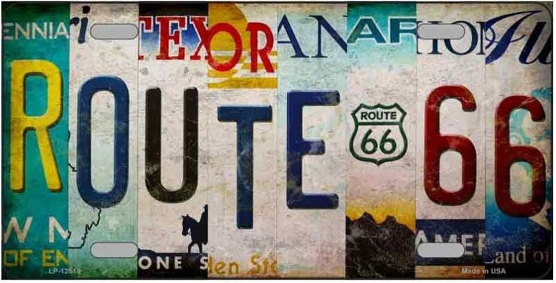 Route 66 Strip Art Novelty License Plate Auto Car Tag Vehicle ...