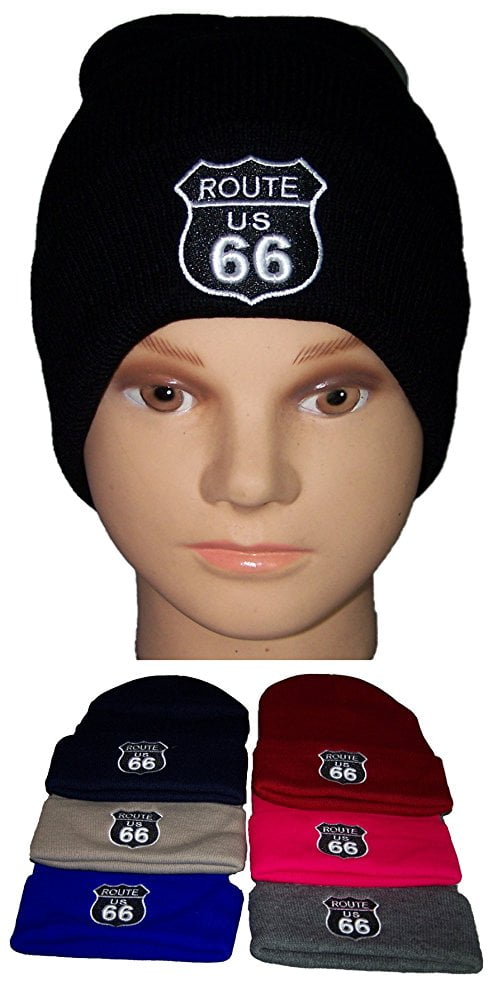 Route 66 The Mother Road Beanies Winter Caps Winter Hats Embroidered ...