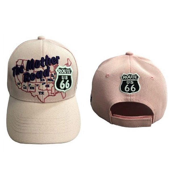 Route 66 The Mother Road Embroidered Baseball Caps - Pink Color -- FREE ...