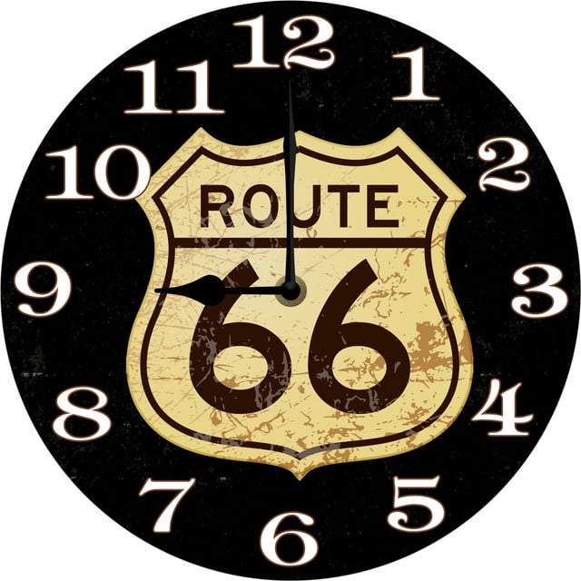 Route 66 Wall Clock for Man Cave,Route 66 Road Signs Wall Clock,Country ...