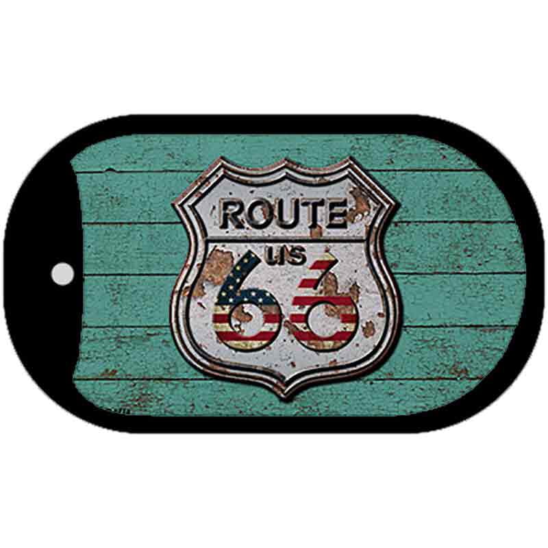 Route 66 Wood Rusty Logo Novelty Metal Dog Tag Necklace DT-8774 2" x 1 ...