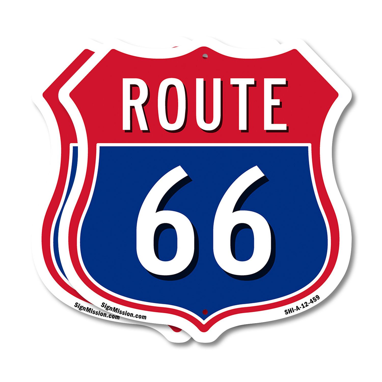 Route Marker Shield Sign Route 66 (2 Pack) 12 inch X 12 inch Shield ...