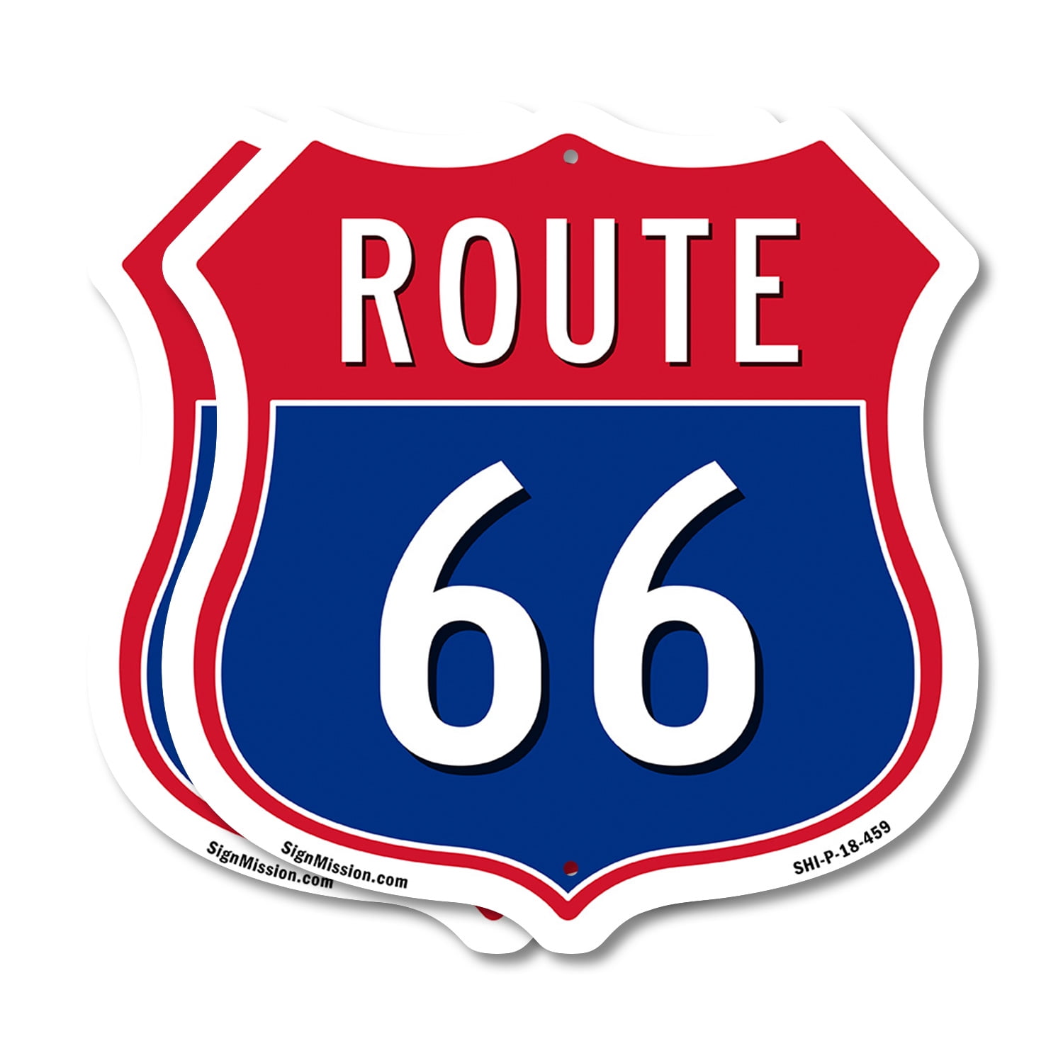 Route Marker Shield Sign Route 66 (2 Pack) 18 inch X 18 inch Shield ...